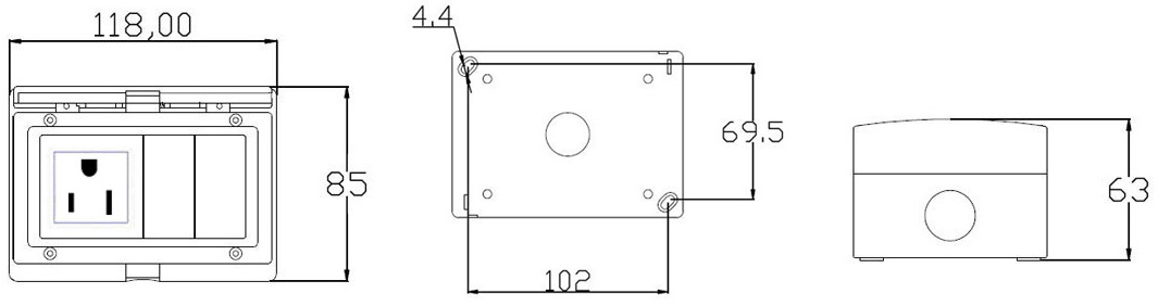 PS-AM2S Americal Socket And Switch - Buy electrical power female Socket ...